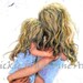 Mother Daughter Art Print, Mother Paintings, Blonde Mom Daughter, Two ...
