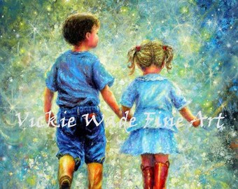 Sister and Brother Art | Etsy