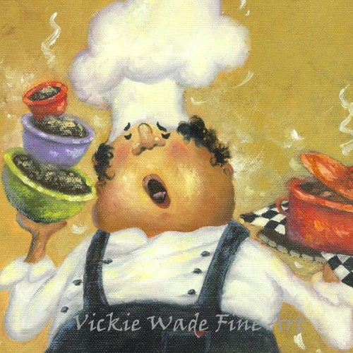 Chef Art Print Fat Chefs Chef Paintings Prints Chef Art - Etsy