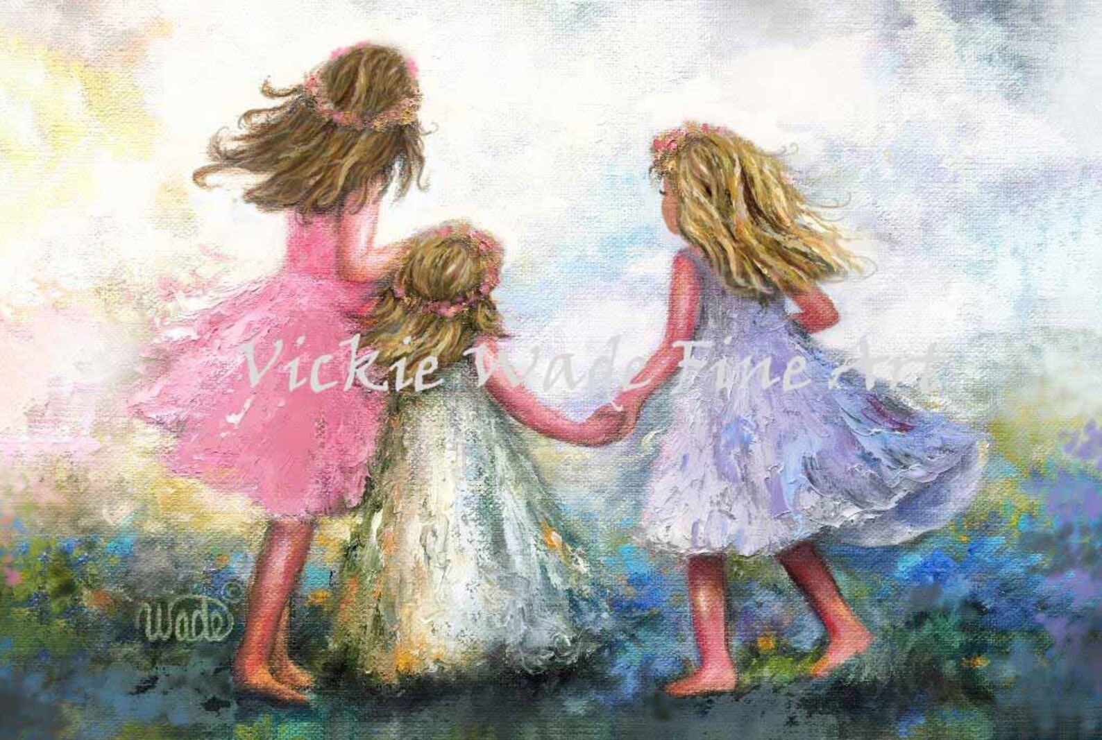 Three Sisters Art Print Three Blonde Girls Blondes Three | Etsy
