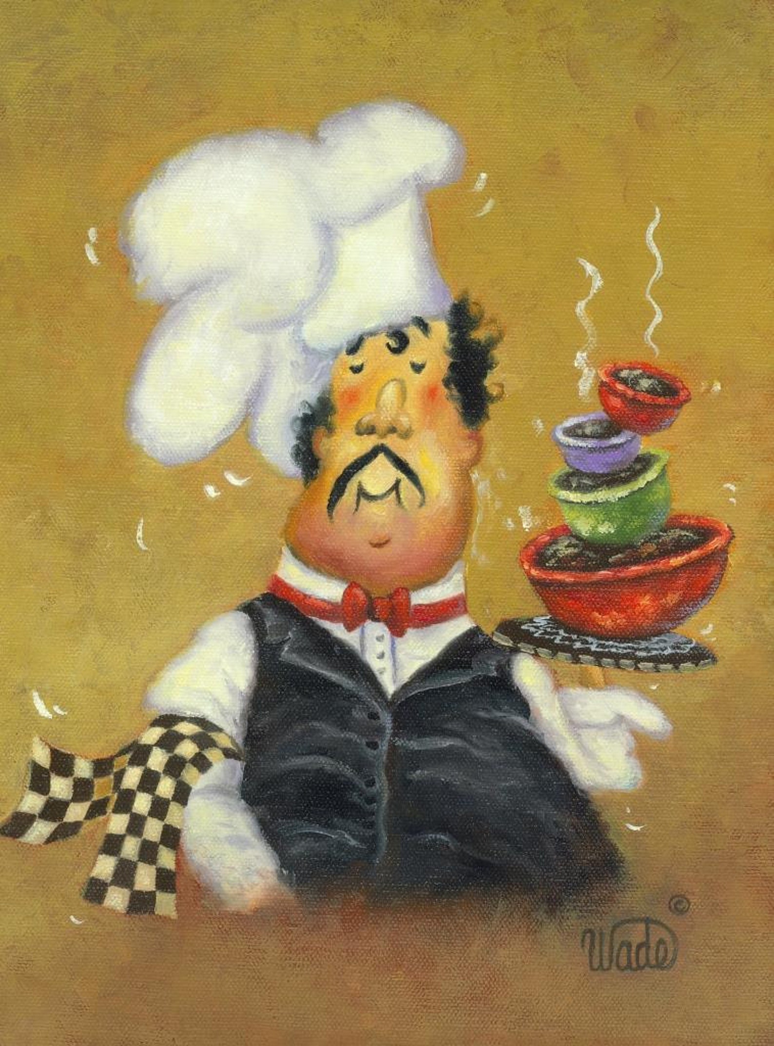 Chef Art Print Fat Chef Kitchen Art Chef Paintings Chef | Etsy