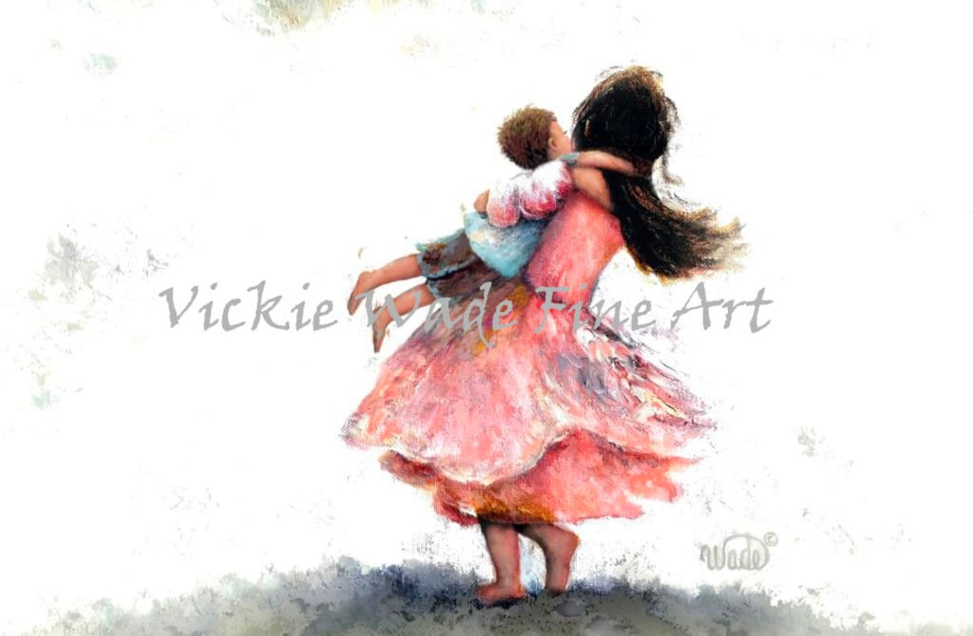Two Children Twirling Art Print, Big Sister Little Brother, Sister ...