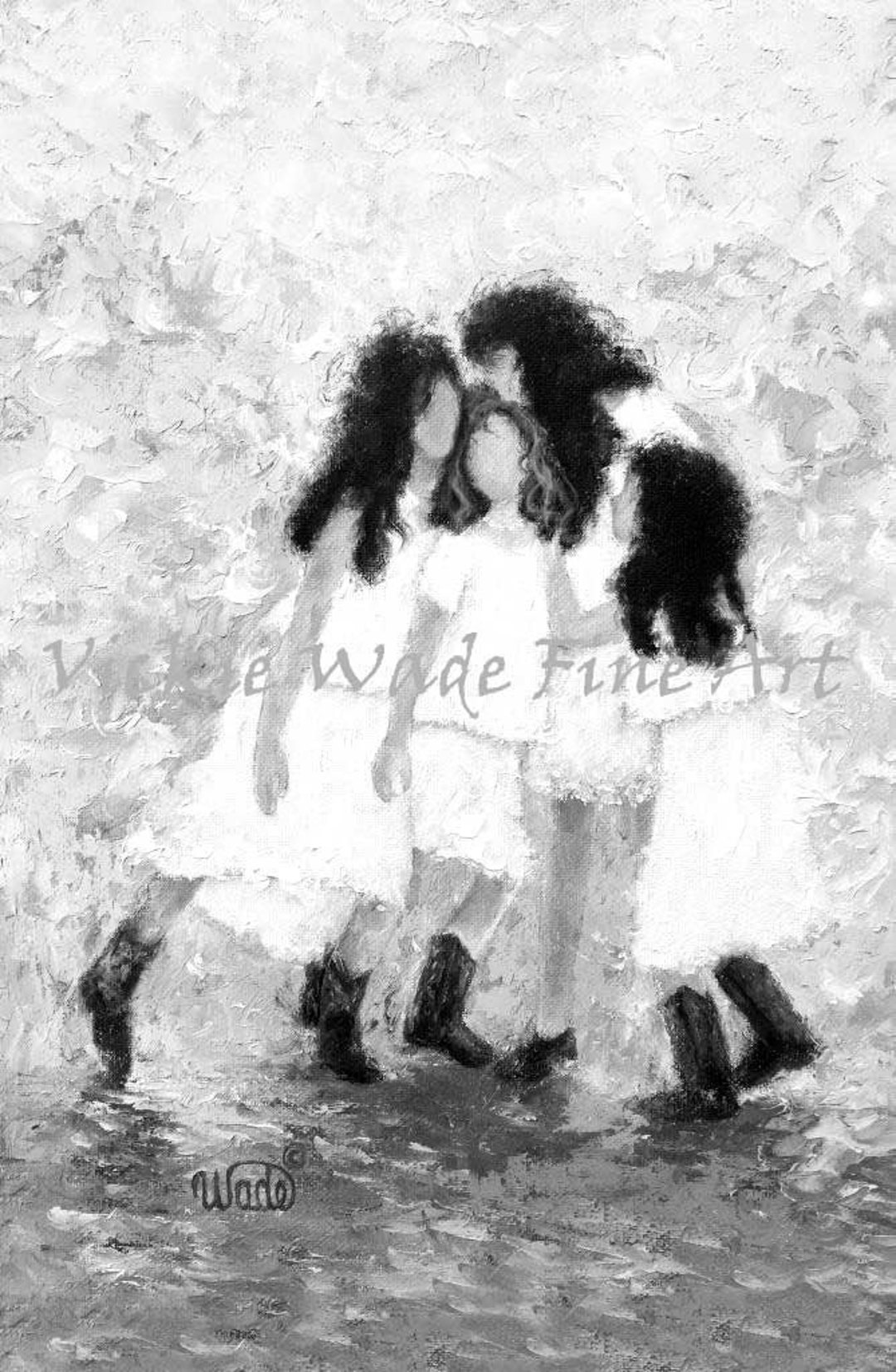 Four Sisters Art Print: Black and White Vickie Wade Art (11x17) - Etsy