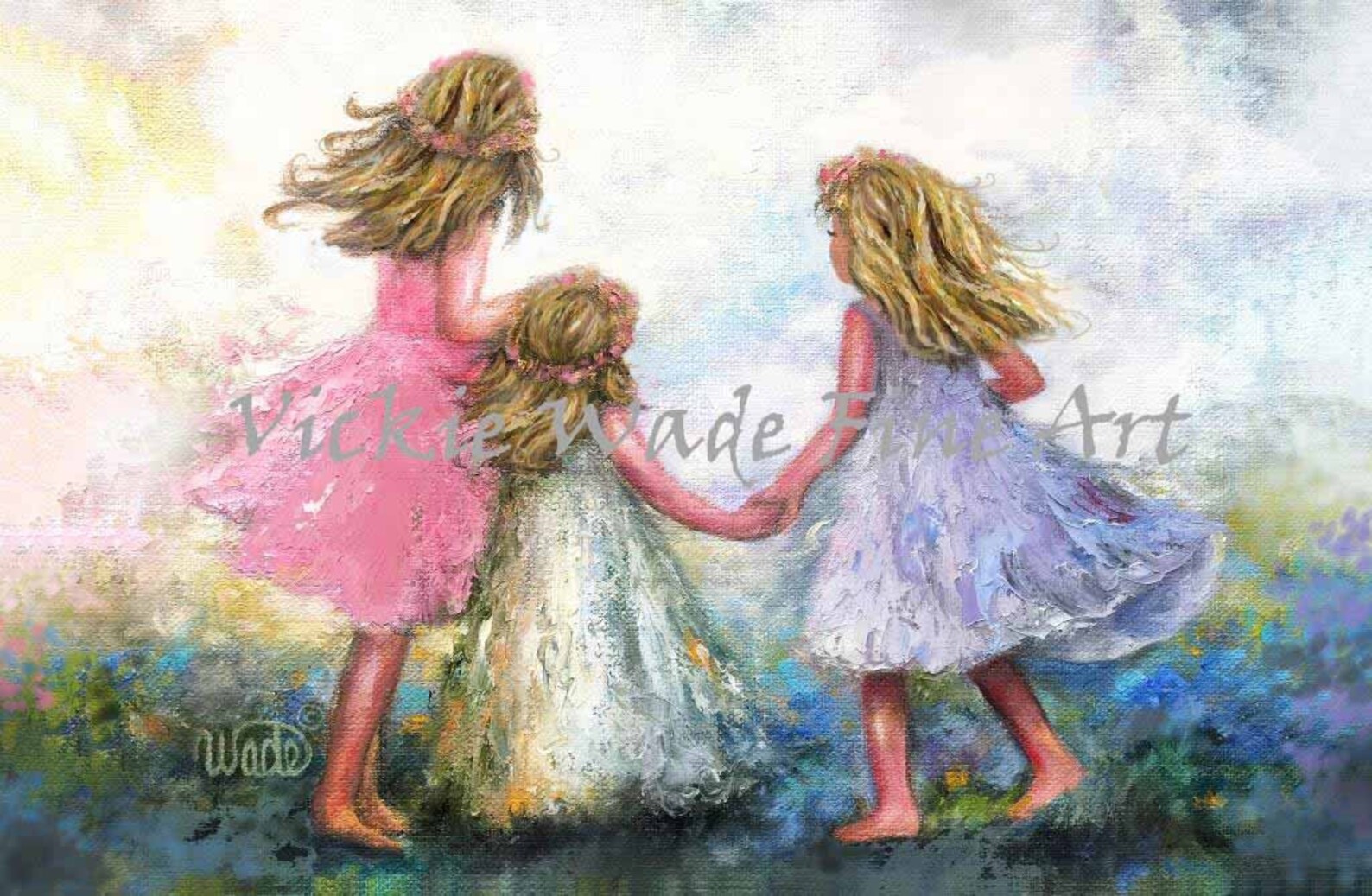 Three Sisters Art Print Three Blonde Girls Blondes Three | Etsy