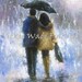 Lovers Rain Art Print, Loving Couple, Walking in Rain, Love, Romance ...