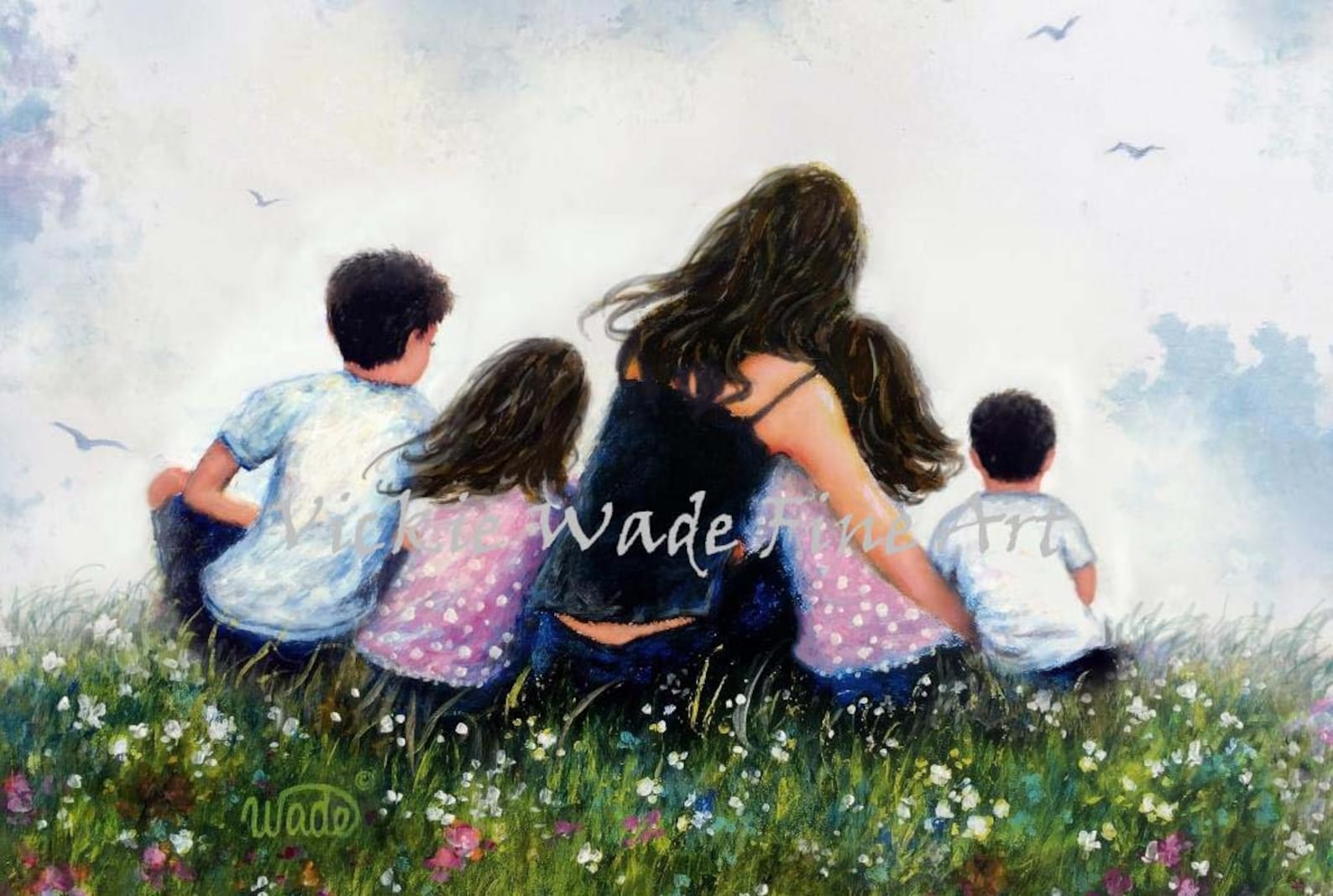 Mother Two Sons Two Daughters Art Print Mom Mum Two Boys Two - Etsy