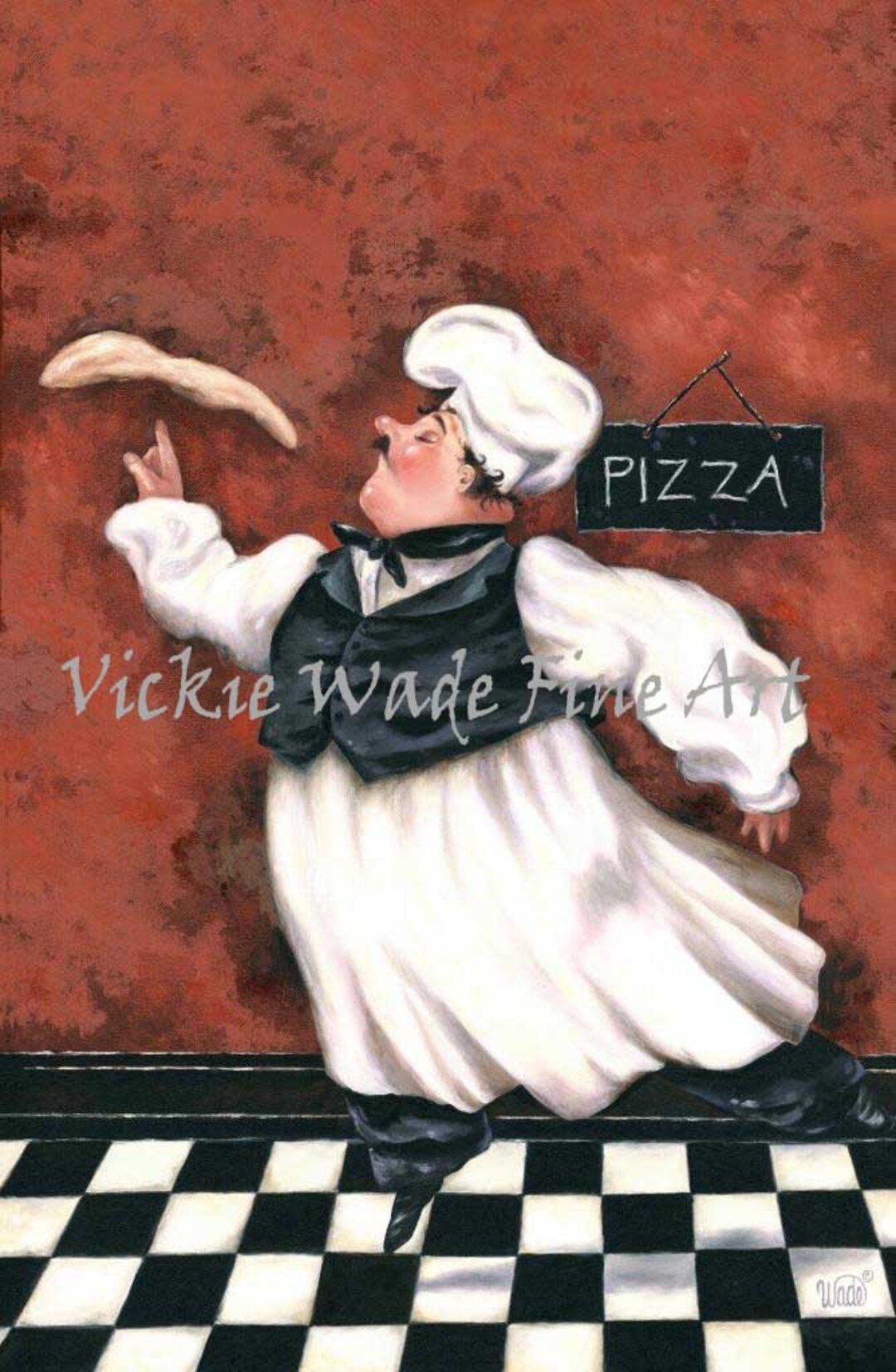 Pizza Chef Art Print: Whimsical Kitchen Wall Decor - Etsy