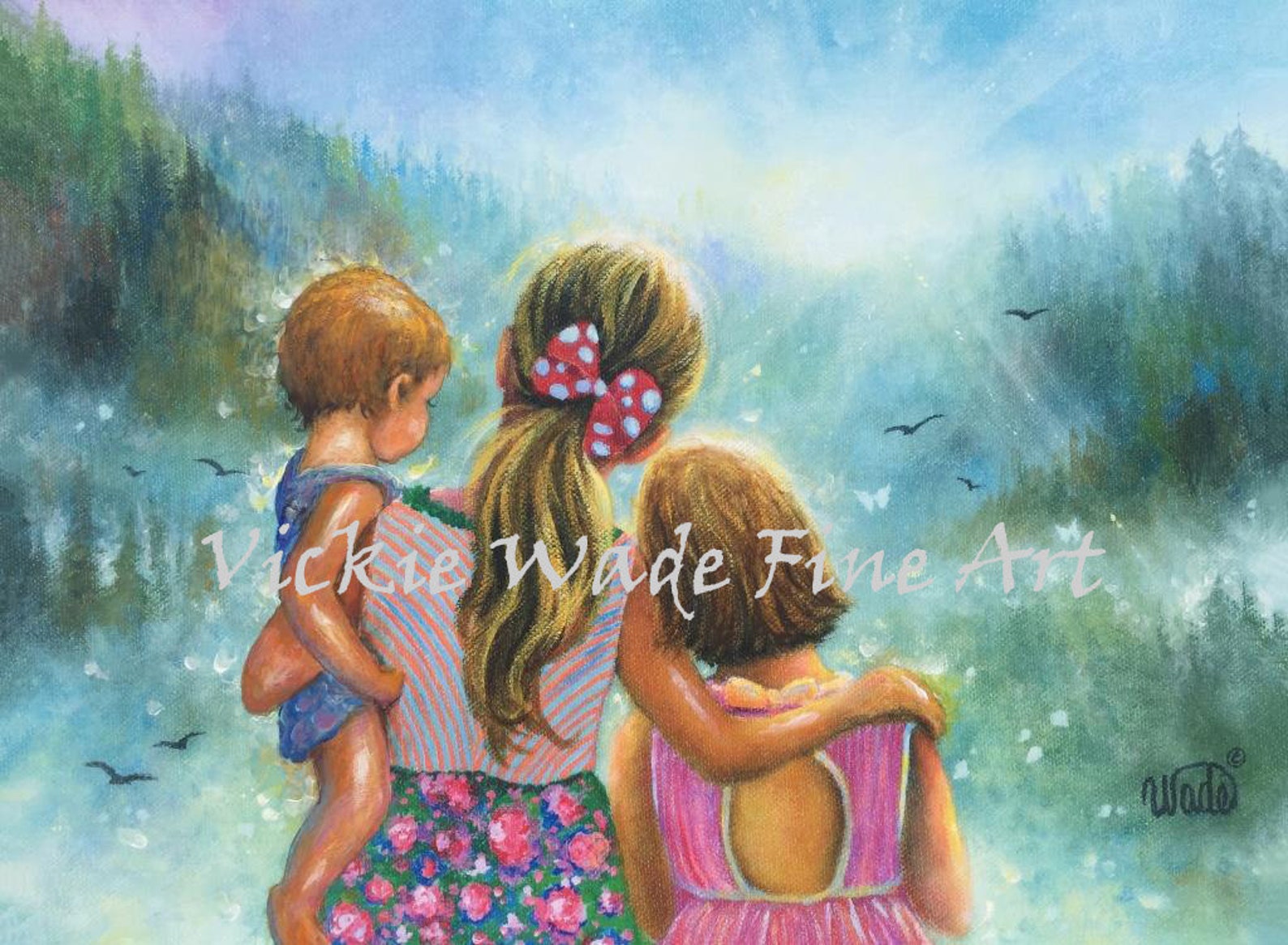 Three Sisters Art Print Three Girls Three Blonde Girls - Etsy