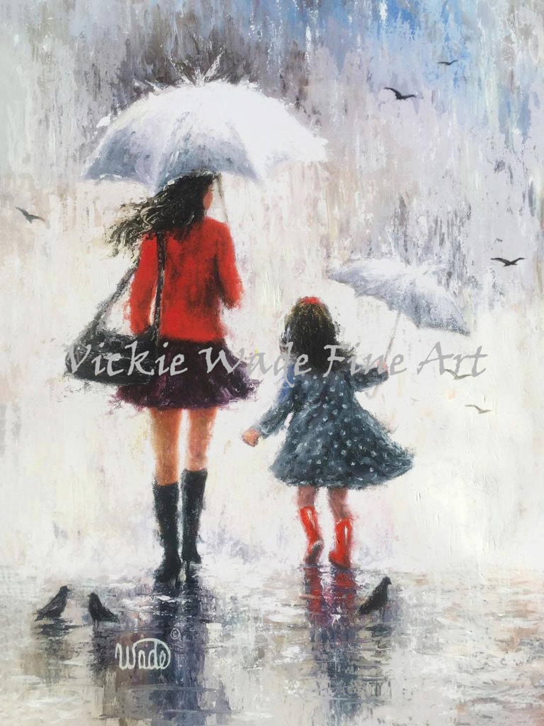 Mother and Daughter Art Print, Mothers Day Gift, Mother Paintings ...
