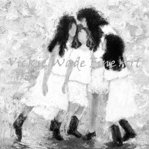 Four Sisters Art Print, Four Girls, Four Daughters, Blond Hair, Creamy ...