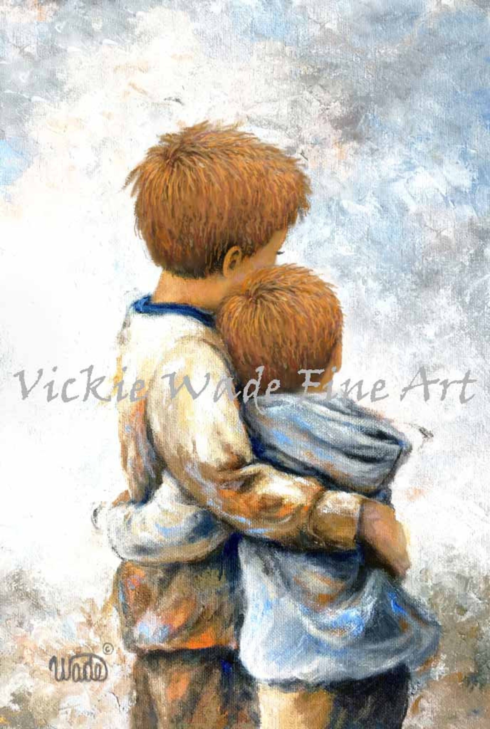 Two Brothers Hugging REDHEADS Art Print Two Sons Two Little | Etsy