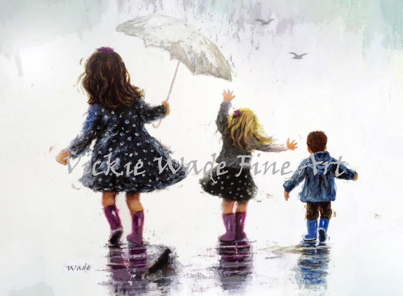 Two Sisters Little Brother Art Print Three Children Three - Etsy
