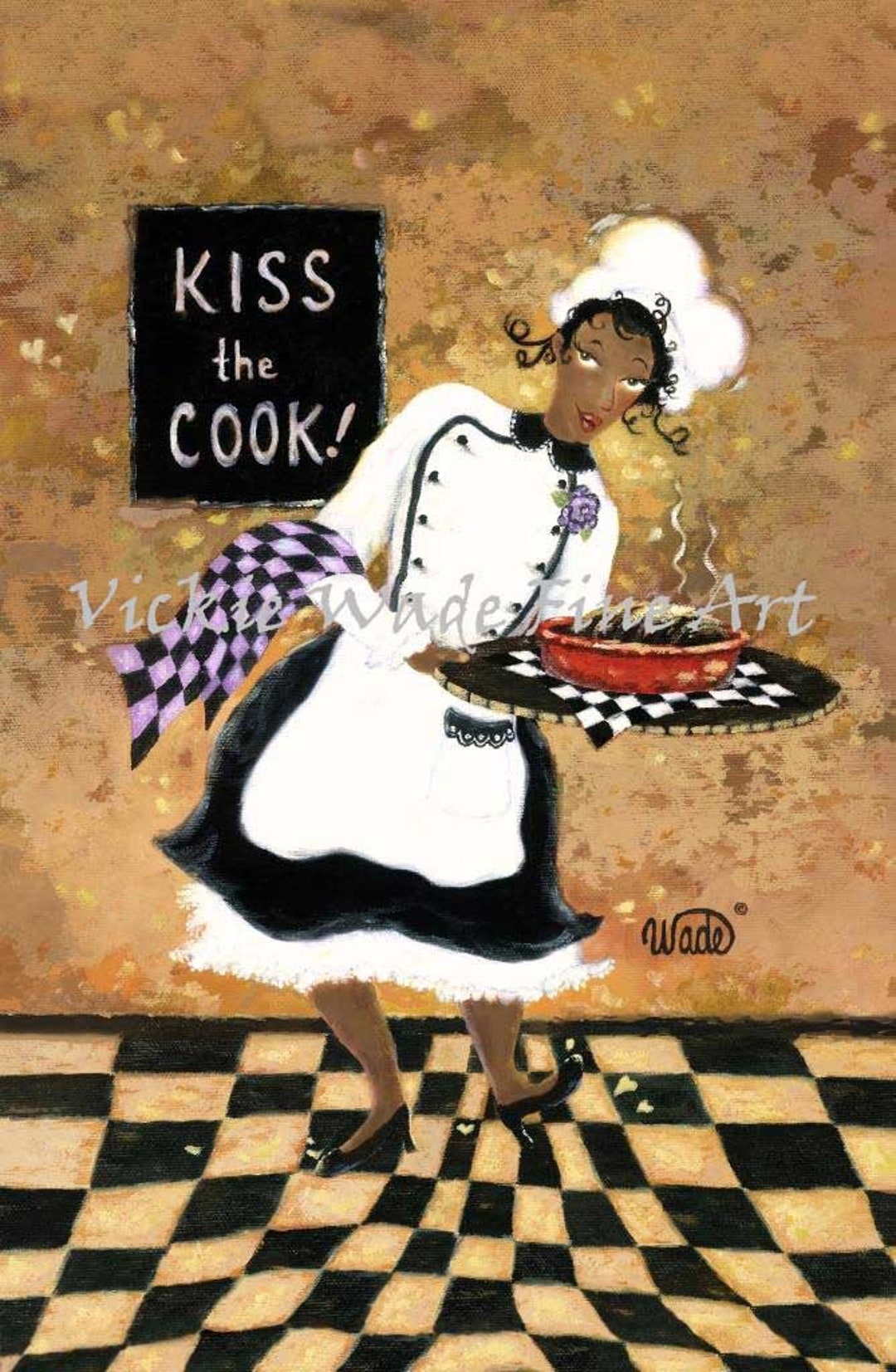 African American Lady Chef Art Print, Girl Chef, Fat Chef Paintings ...