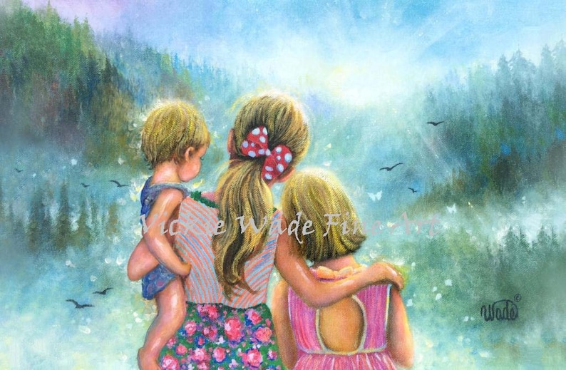Three Sisters Art Print Three Girls Three Blonde Girls - Etsy