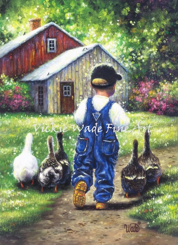 Farm Boy Art Print boys room wall art country boy farm boy | Etsy