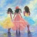 Three Sisters Art Print Three Girls Fashion Pastel Spring Fashion ...