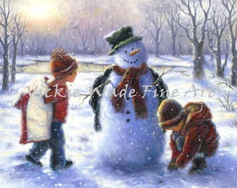 1800s German Snowman & Kids in Period Costumes. Christmas - Etsy
