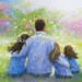 Father Three Daughters Art Print, Three Sisters, Three Girls Paintings ...