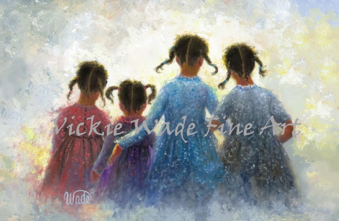 Four Sisters Art Print: African American Girls With Pigtails - Etsy