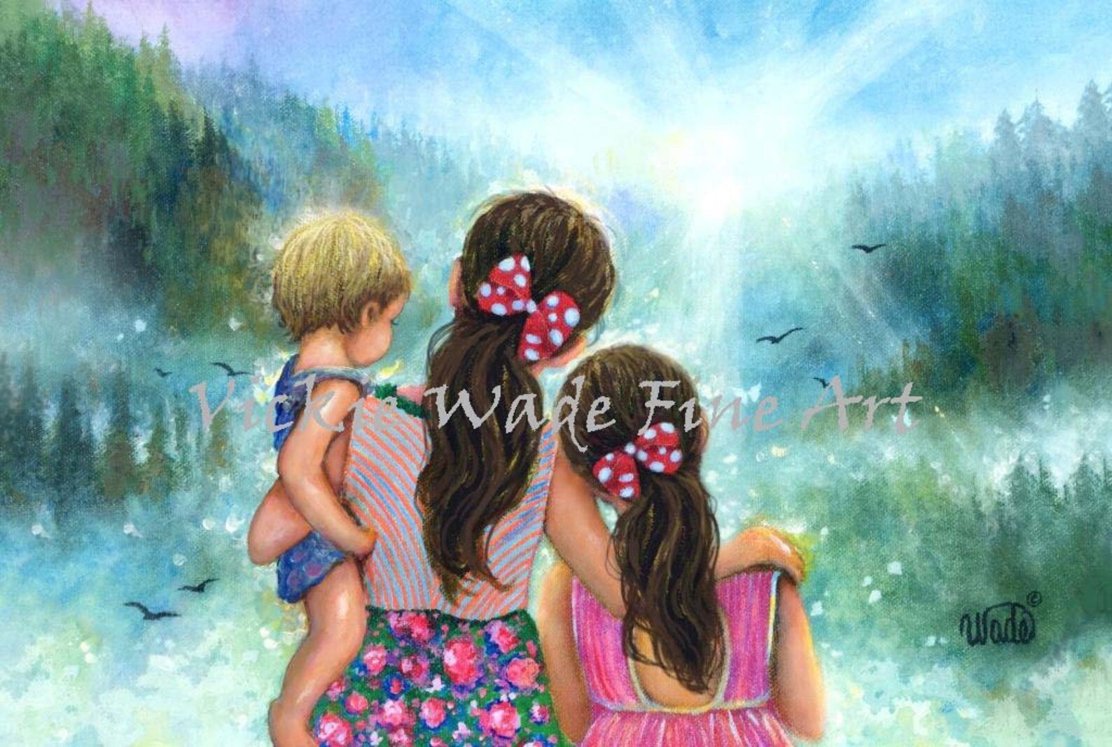 Three Sisters Art Print Three Girls Three Blonde Girls - Etsy