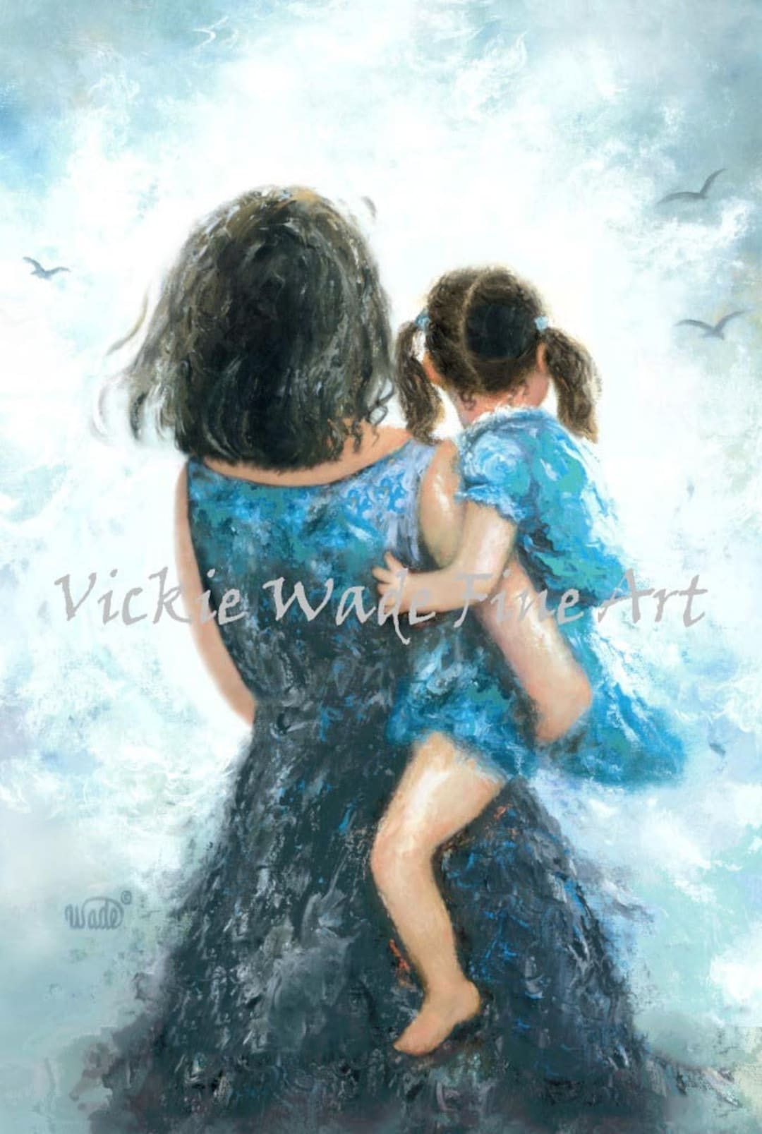 Mother and Daughter Art Print, Mother Carrying Daughter, Redhead ...