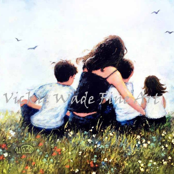 Mother and Three Sons Paintings - Etsy UK