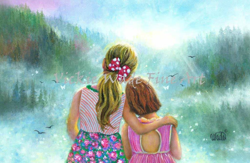 Two Sisters Art Print Blonde Sisters Two Blonde Girls - Etsy