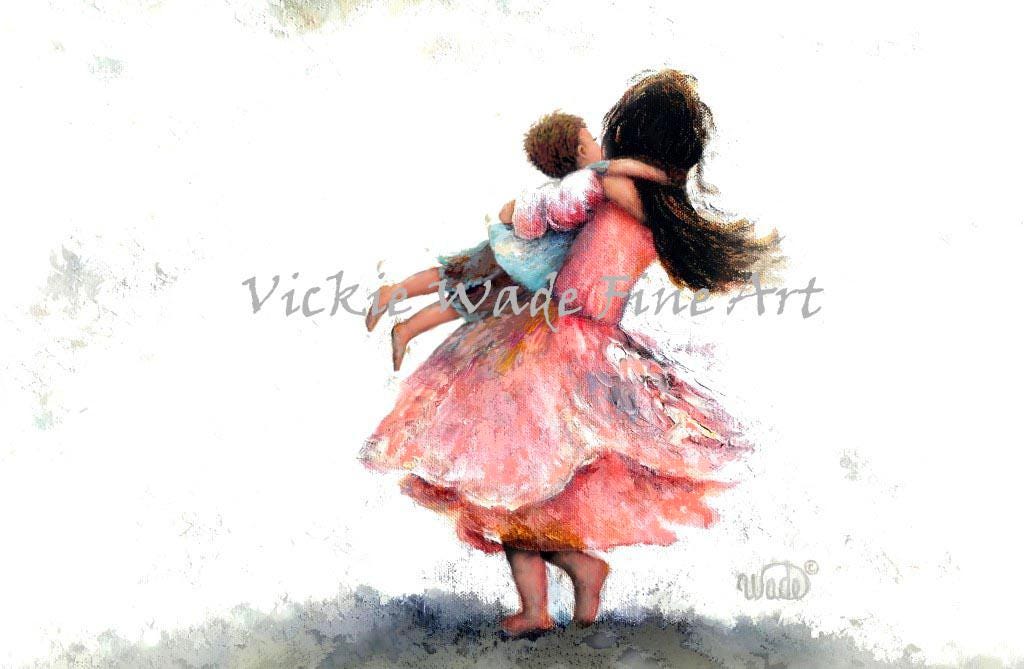 Sister and Brother Twirling Art Print: Vickie Wade Fine Art - Etsy