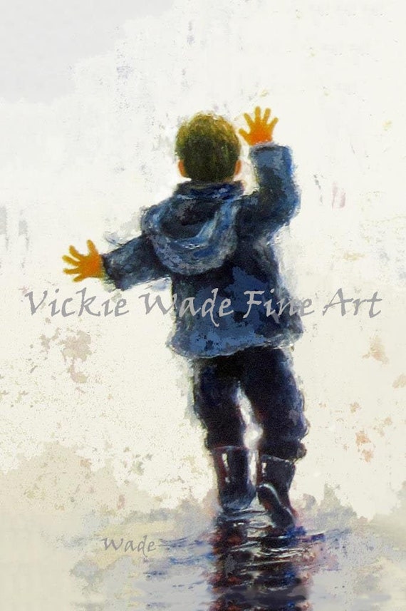 Paintings Rain Splashing In Puddles