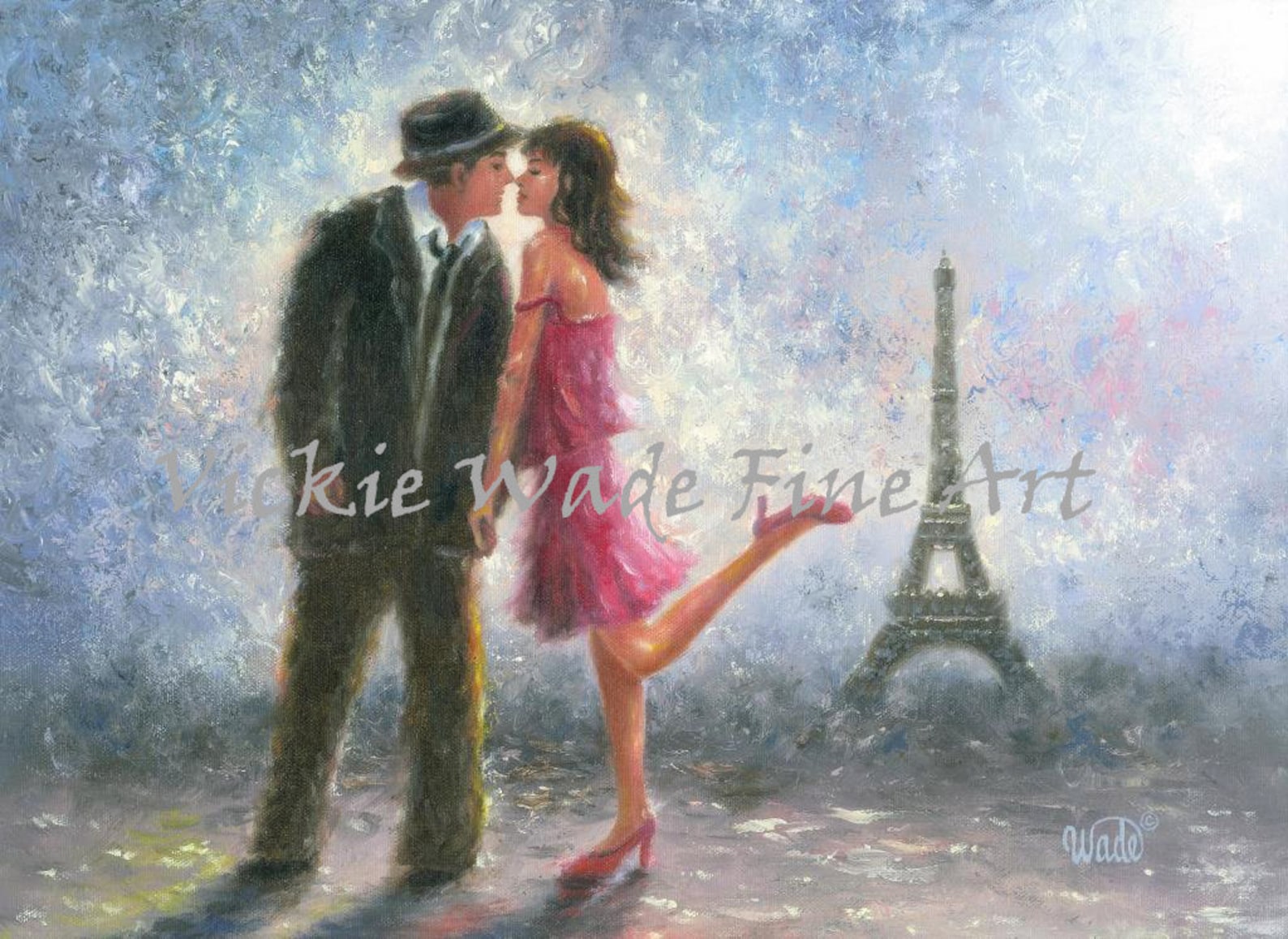 Paris Lovers Painting, PEINTURE À LHUILE ORIGINALE, Paris lovers Tour ...