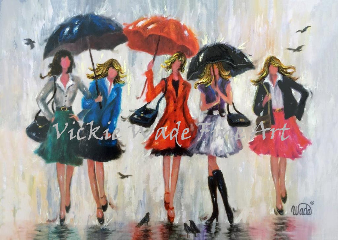 Five Sisters Art Print Five Girls Five Girlfriends Five - Etsy