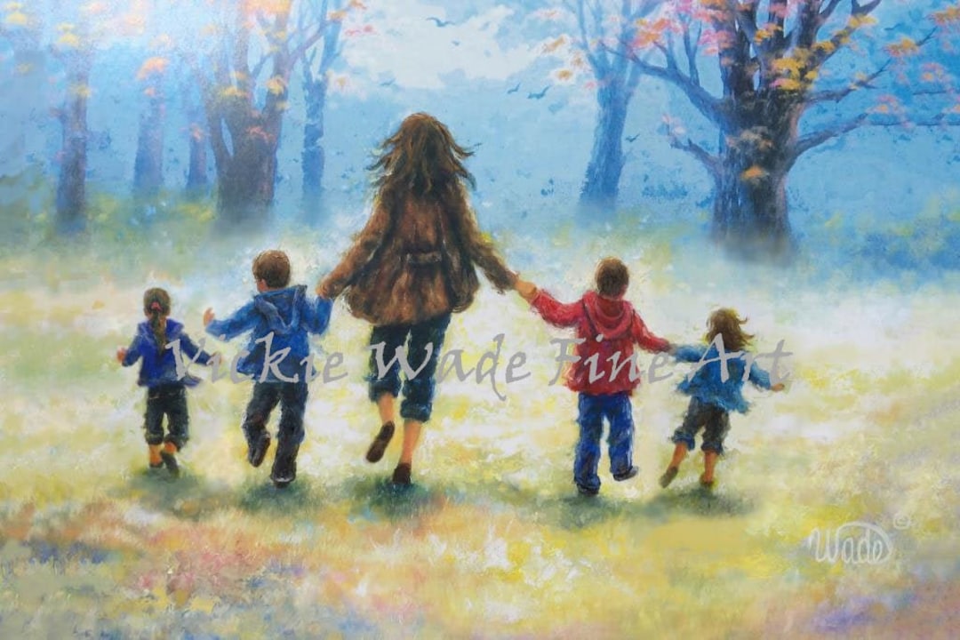 Mother With Four Children Art Print: Vickie Wade Family Portrait - Etsy