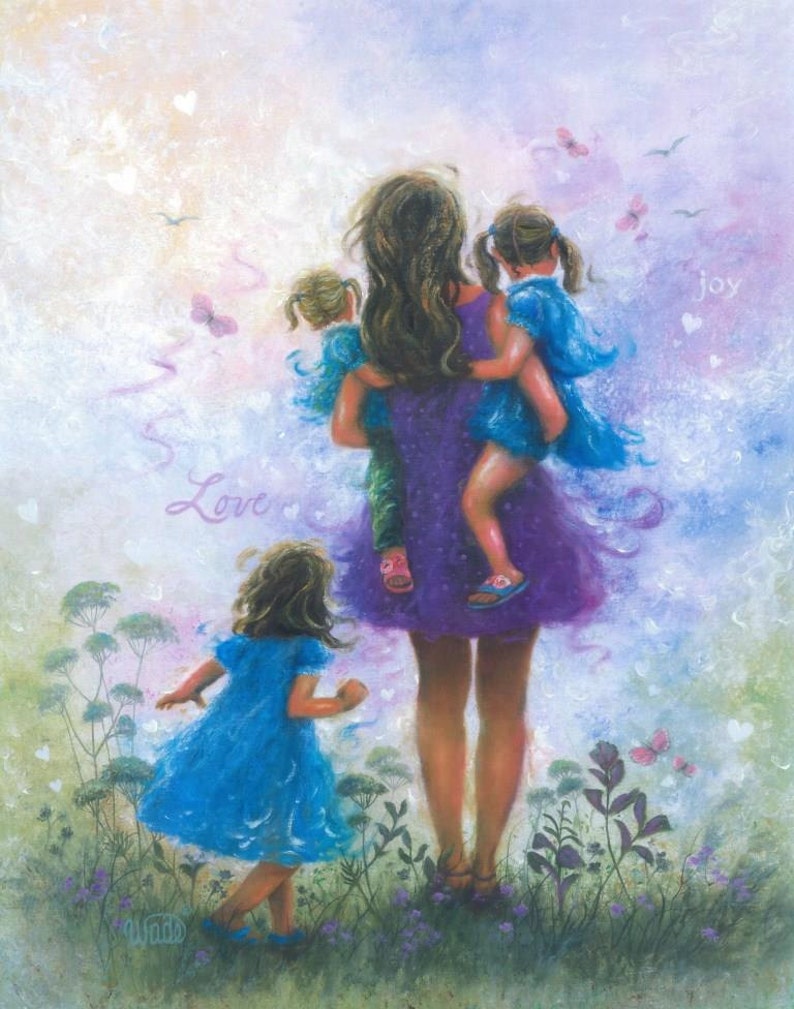 Madre y tres hijas impresión de arte tres hermanas tres - Etsy España Madre y tres hijas impresión de arte tres hermanas tres - Etsy España