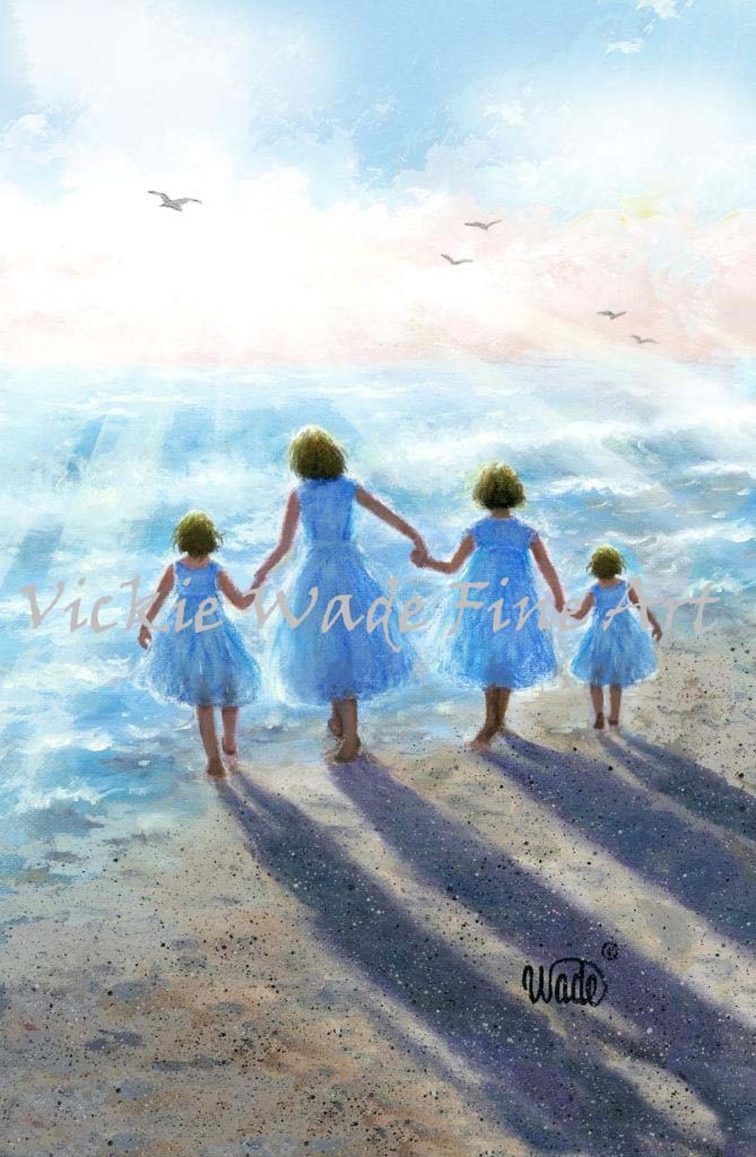 Four Sisters Art Print: Beach Sunset, Vickie Wade Art - Etsy
