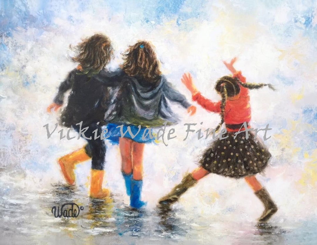 Three Sisters Art Print Three Girls Wall Art Three - Etsy