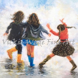 Three Sisters Art Print Three Girls Wall Art Three - Etsy