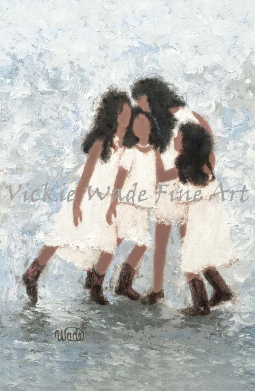 African American Four Sisters Art Print, Four Black Girls, Four Black ...