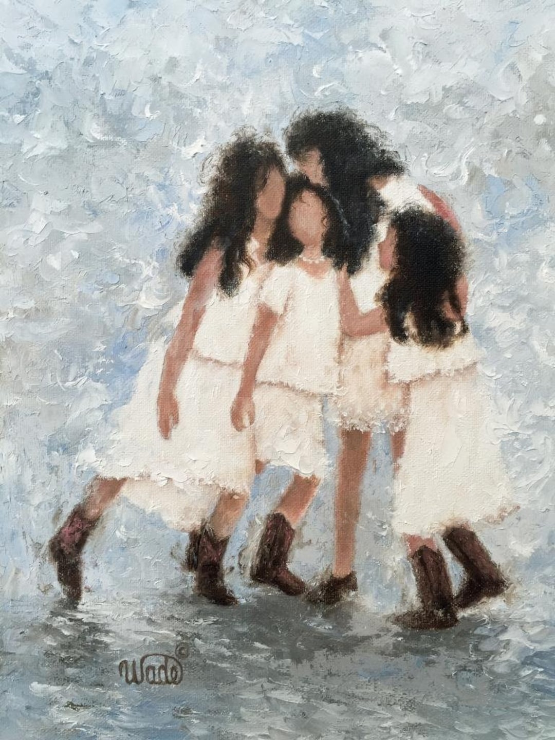Four Sisters Art Print, Four Girls, Four Daughters, Blond Hair, Creamy ...