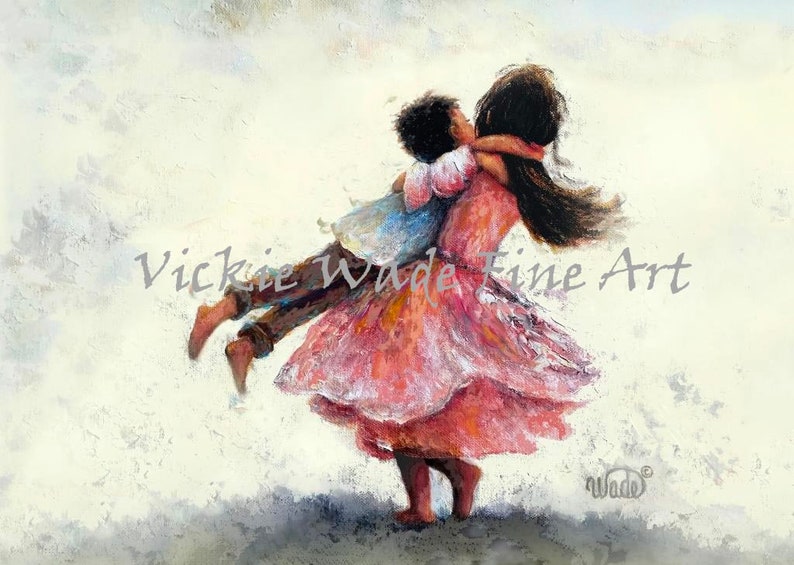 Sister and Brother Twirling Art Print Big Sister Little | Etsy