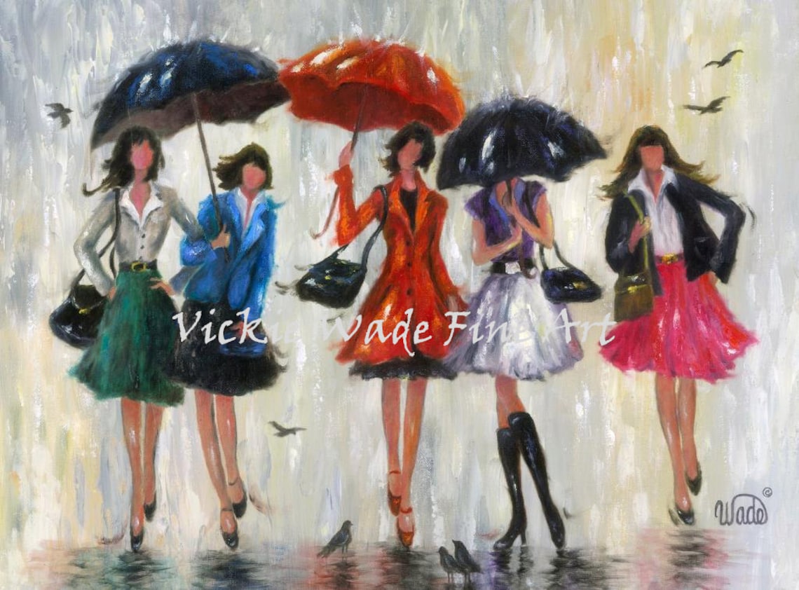 Five Sisters Art Print Five Girls Five Girlfriends Five | Etsy