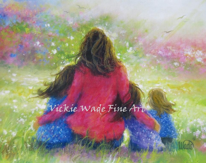 Mother and Three Daughters Art Print Three Girls Paintings - Etsy