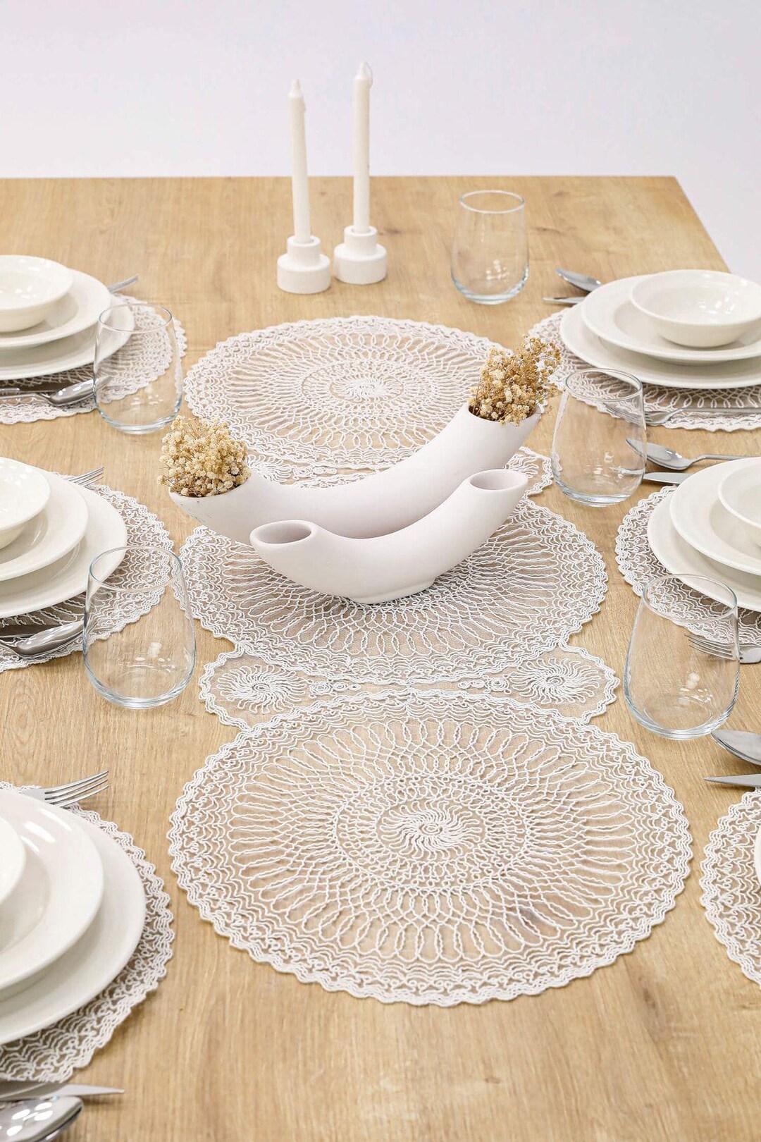 Dining Table Service Plate and Runner Set 7 Pieces - Etsy