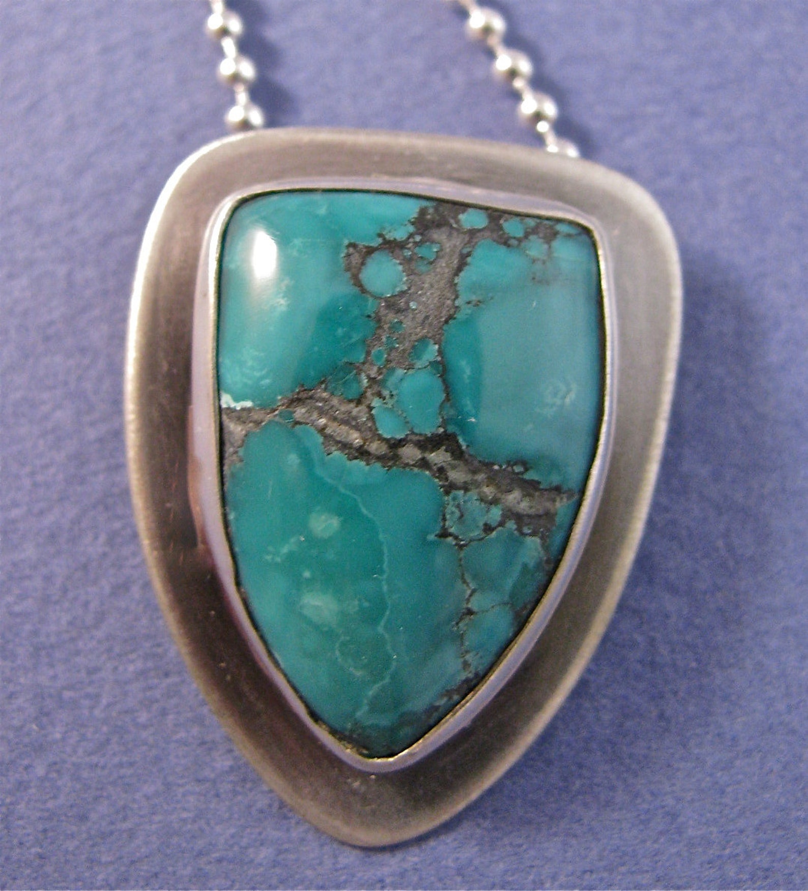 Spider Web Turquoise Sterling Silver Pendant Necklace - Etsy