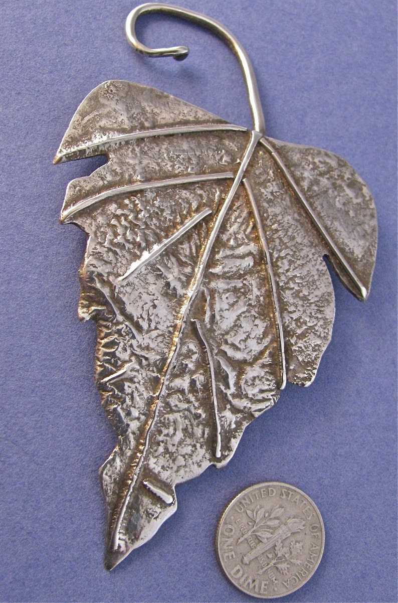 Large Reticulated Silver Leaf Brooch - Etsy