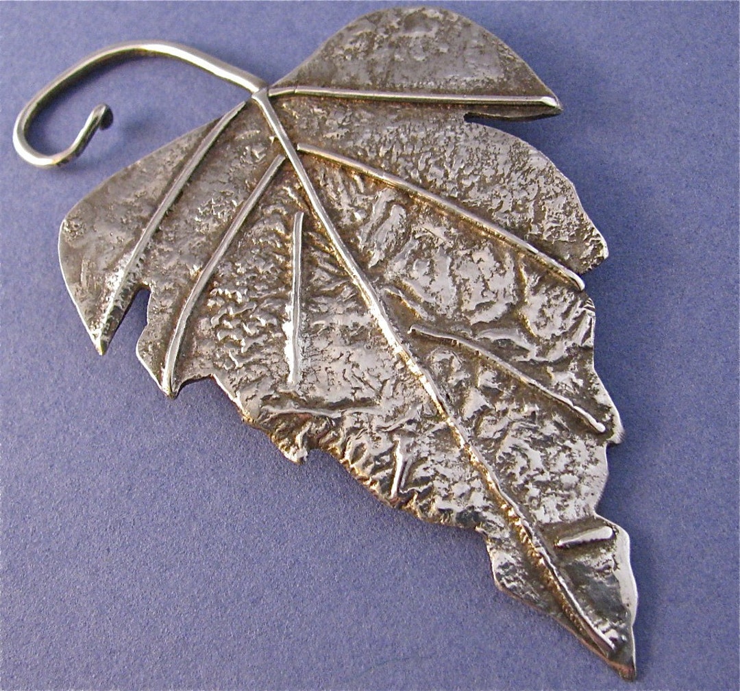 Large Reticulated Silver Leaf Brooch - Etsy