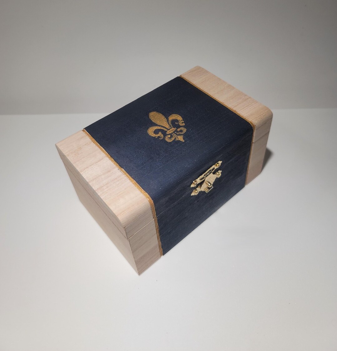 Hand Painted Decorative Wood Boxes: Navy Blue - Etsy