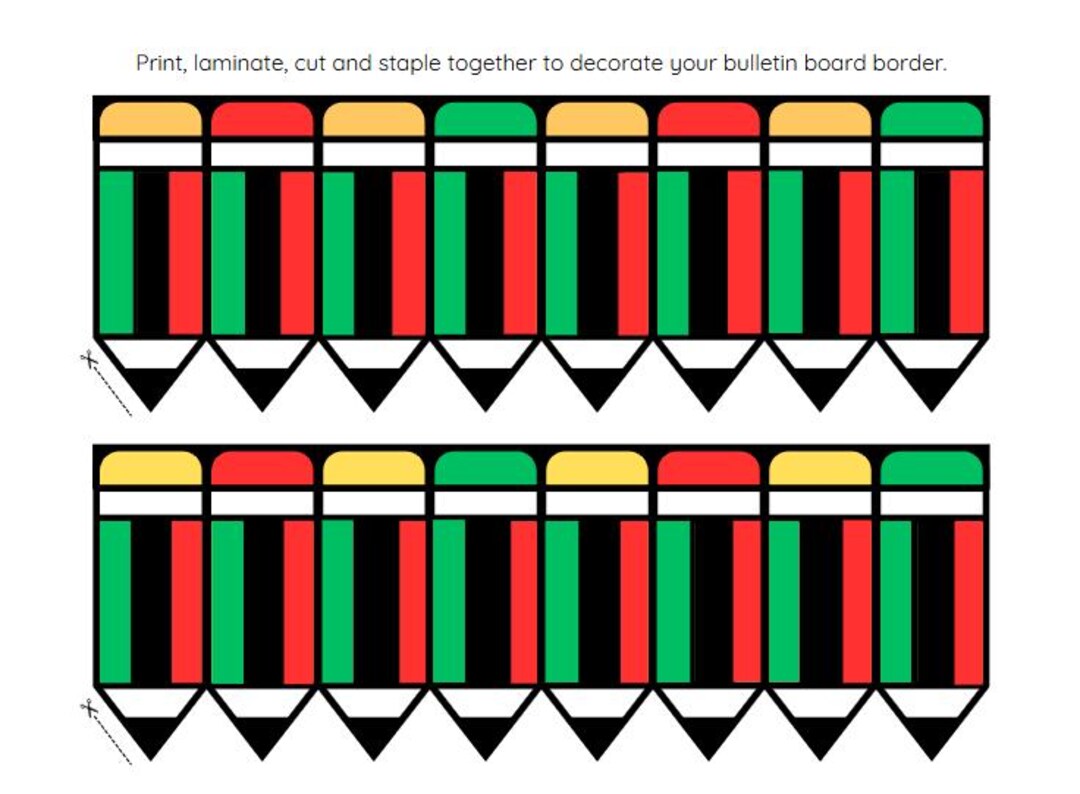 BHM Pencil Theme Bulletin Border - Etsy