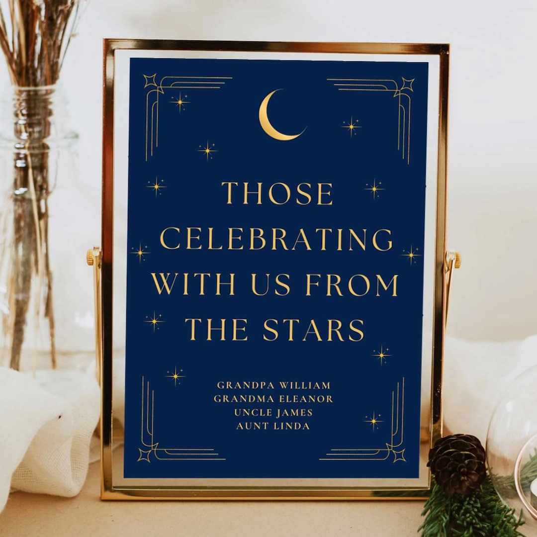 Celestial Wedding Memorial Sign, Moon Stars Decor (printable) - Etsy