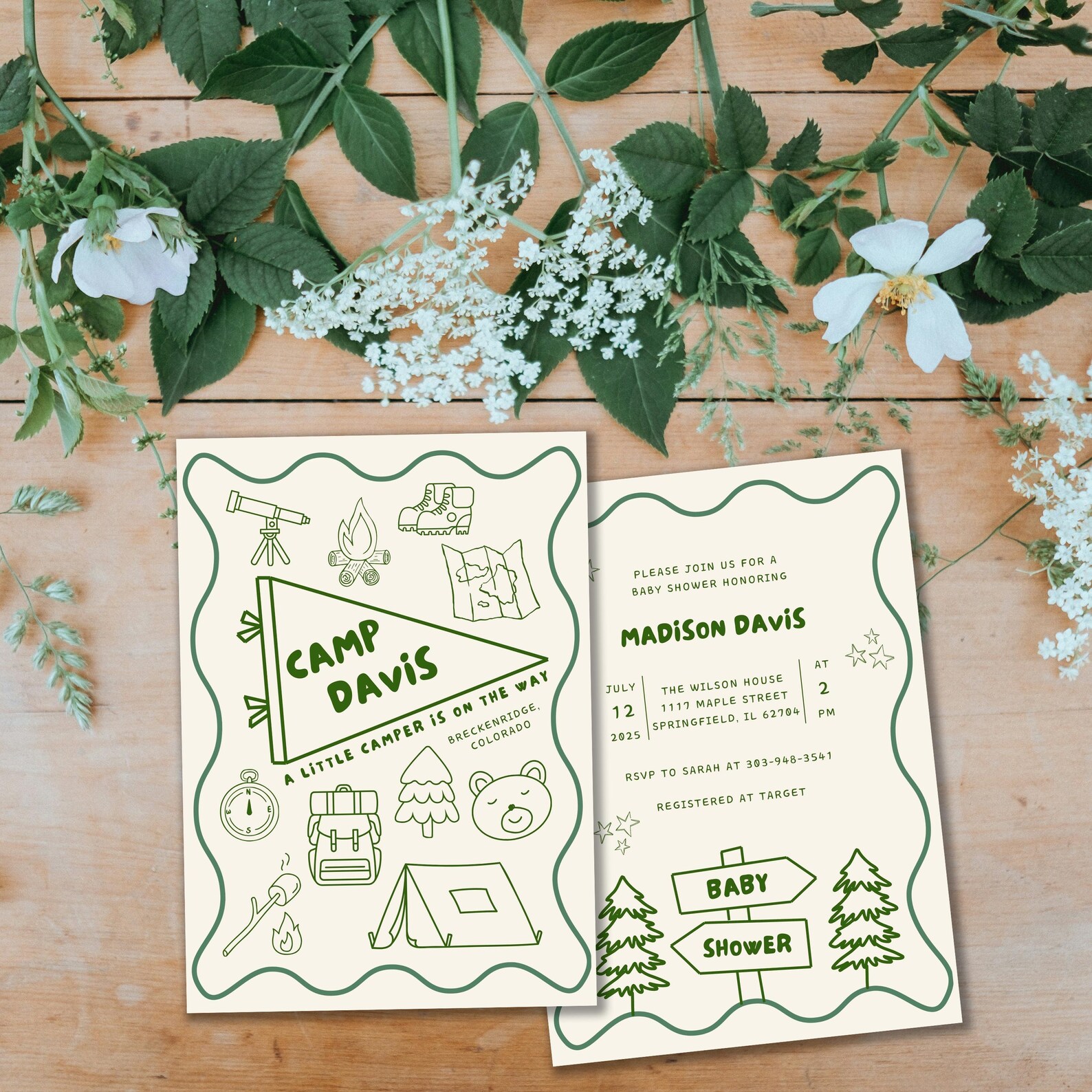 Camp Baby Shower Invite, Little Camper on the Way, Outdoorsy Baby Party ...