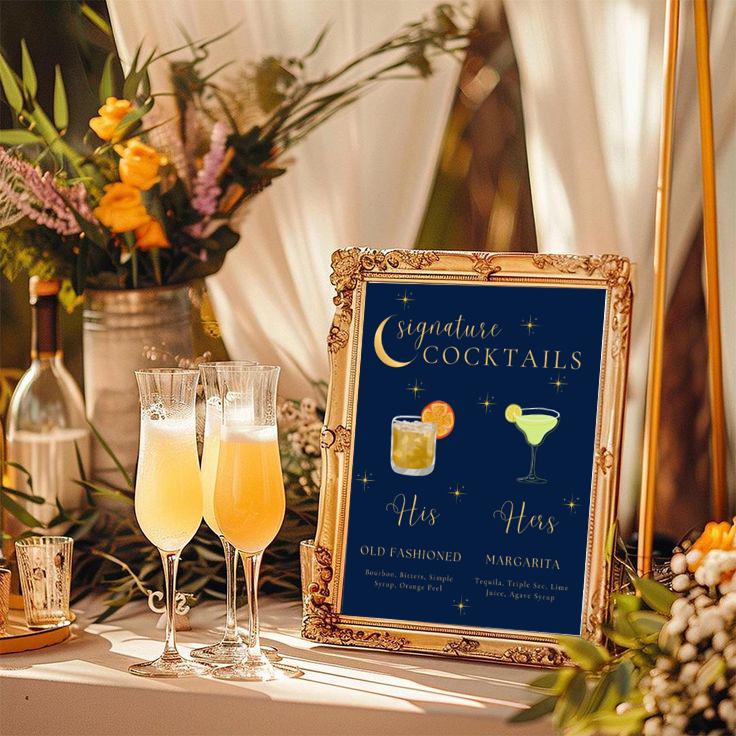 Celestial Wedding Signature Cocktail Sign, Pet Bar Menu (digital ...